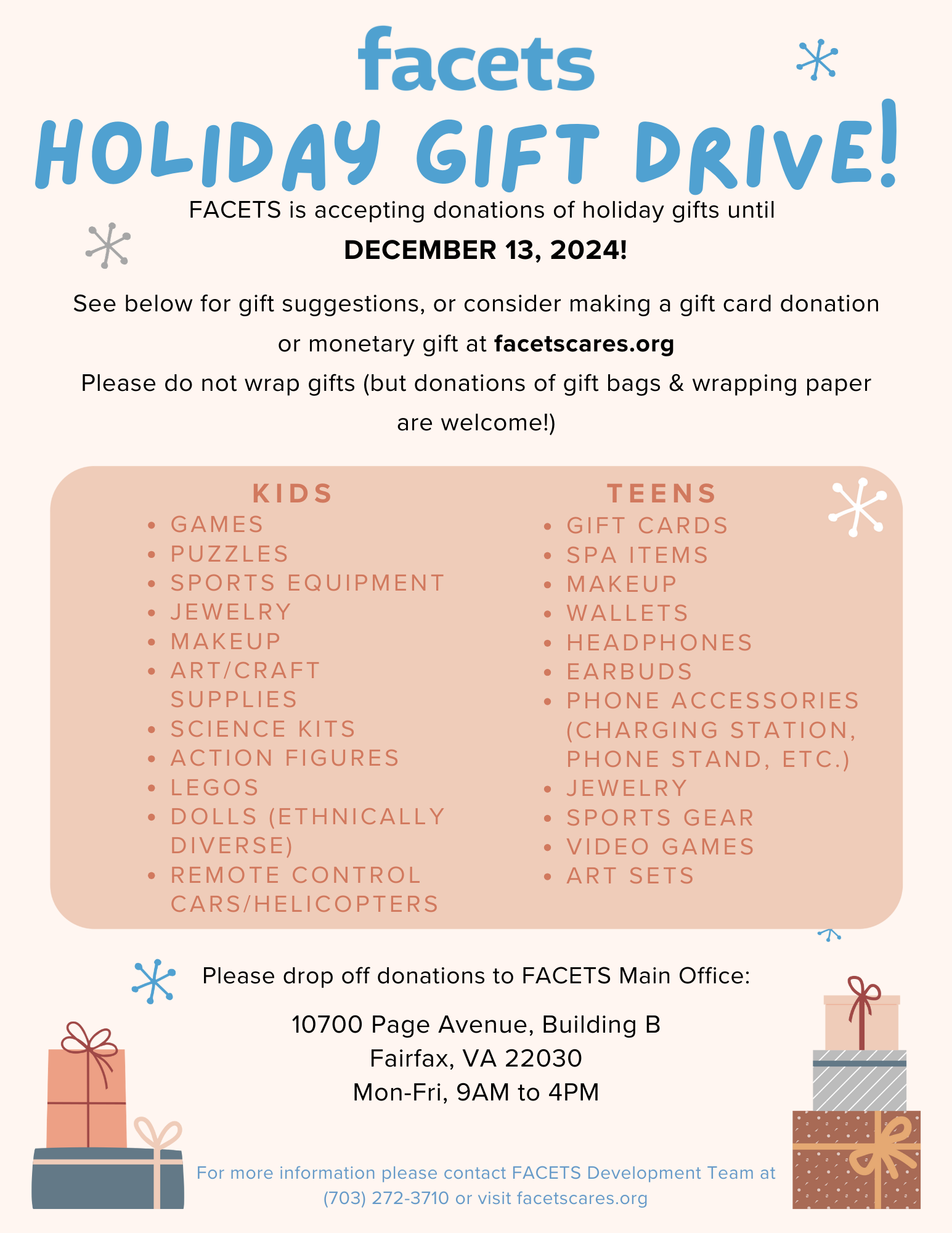Holiday Gift Drive – FACETS